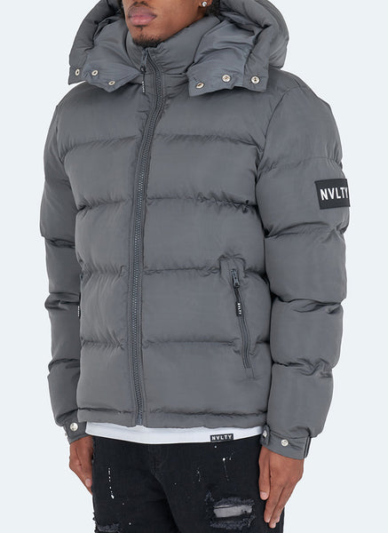 NVLTY - Essential Puffer Jacket - Charcoal Grey – US - N V L T Y