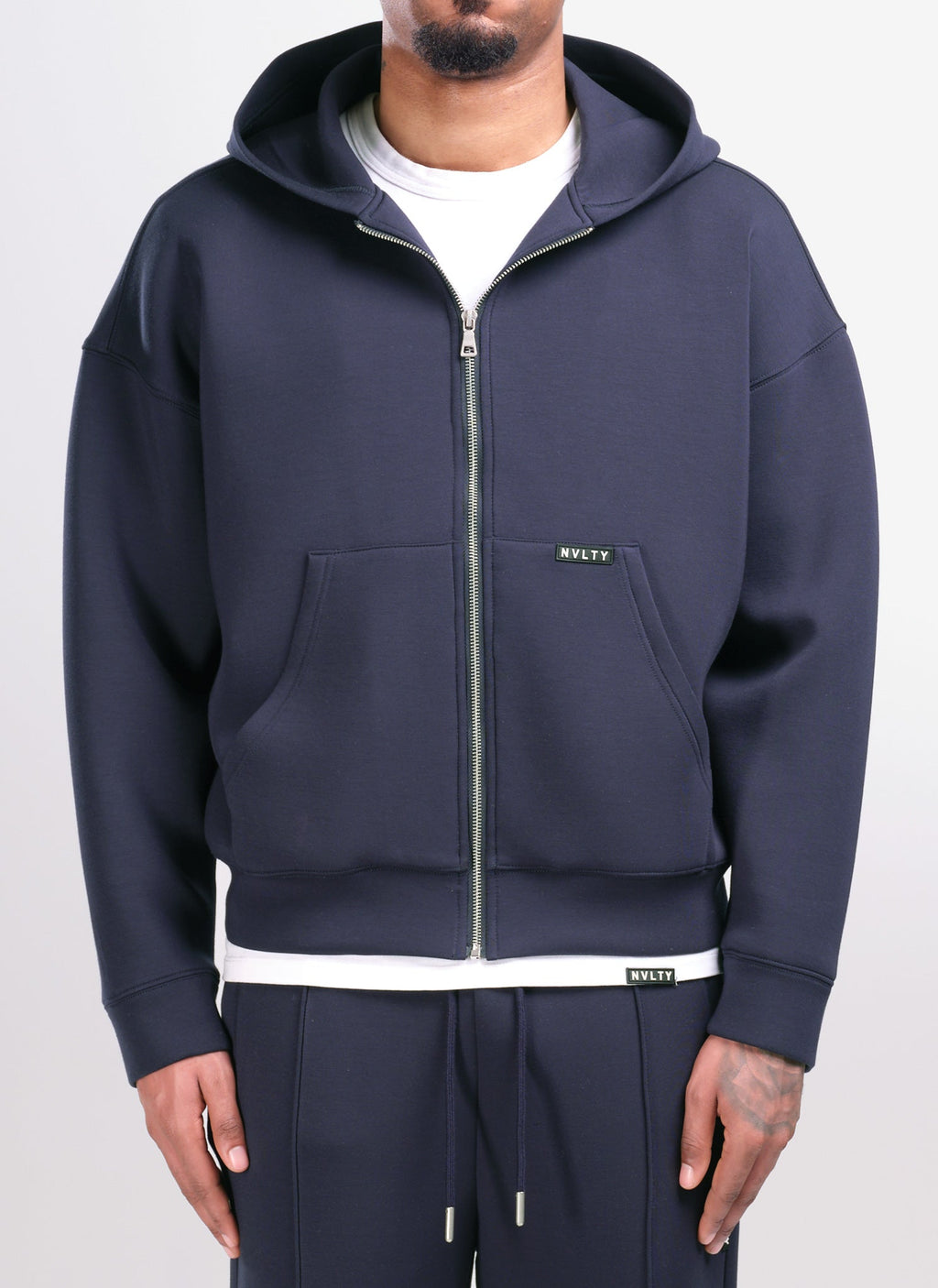 Scuba Structured Zip Hoodie - Navy – N V L T Y, LLC