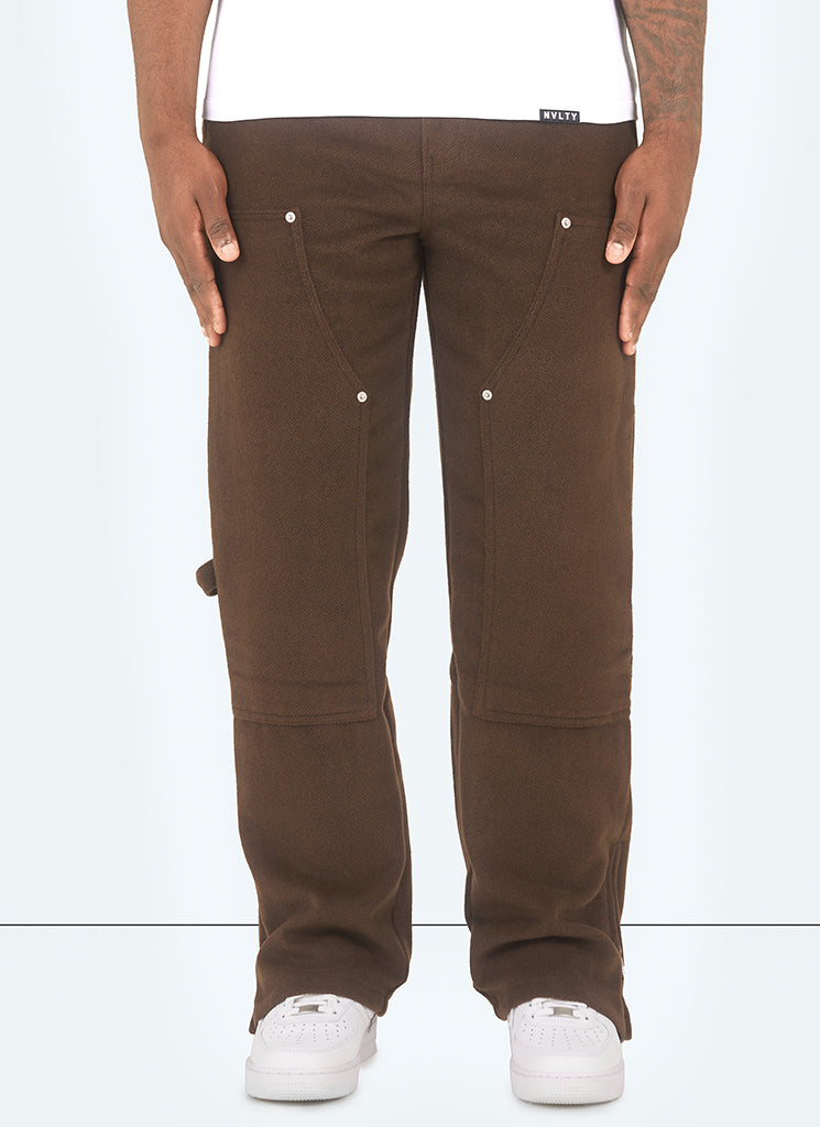 Heavyweight Wool Carpenter Rivet Pants - Brown – N V L T Y, LLC