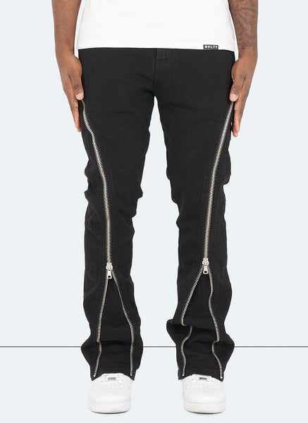 Vintage Flare Zipper Jeans - Black – US - N V L T Y