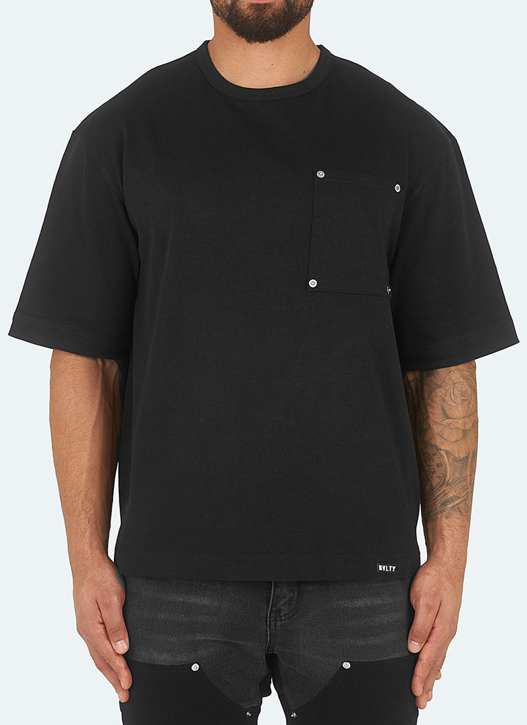 Heavyweight Boxy Rivet T-Shirt - Black – US - N V L T Y