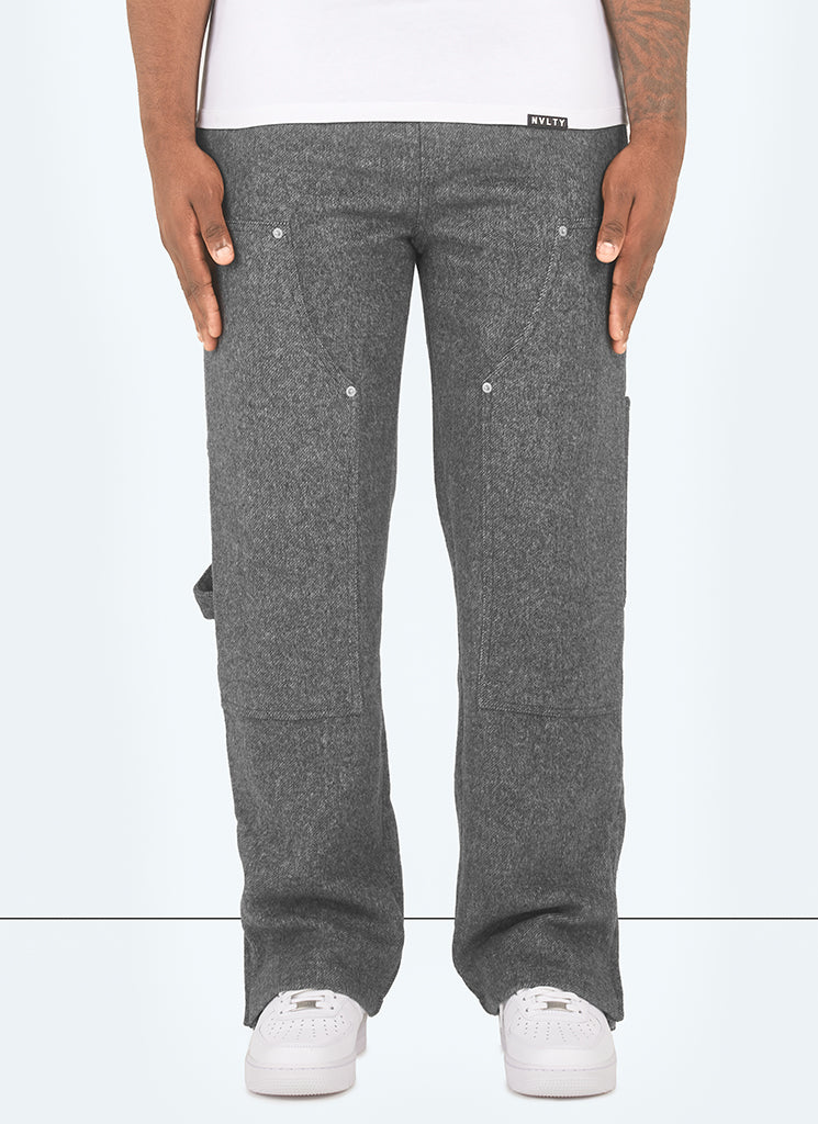 Heavyweight Wool Carpenter Rivet Pants - Grey – N V L T Y, LLC