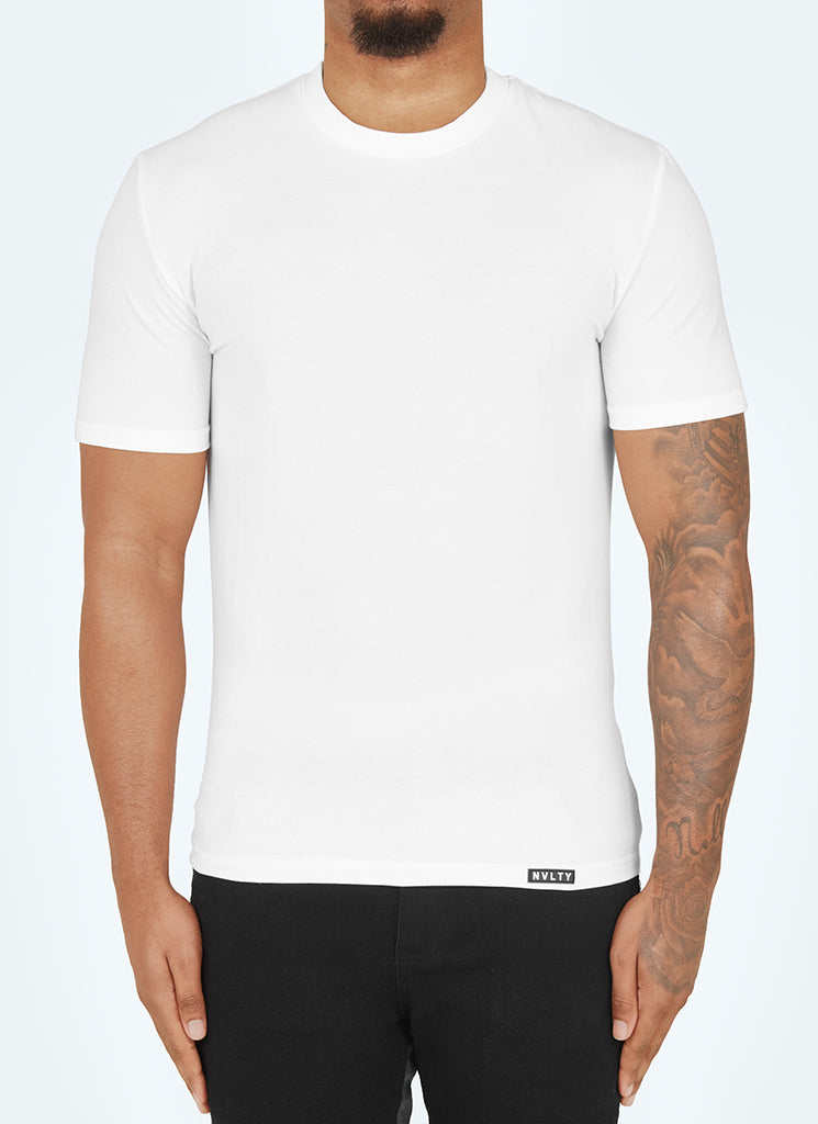 Knit Fitted T-Shirt - White – N V L T Y, LLC