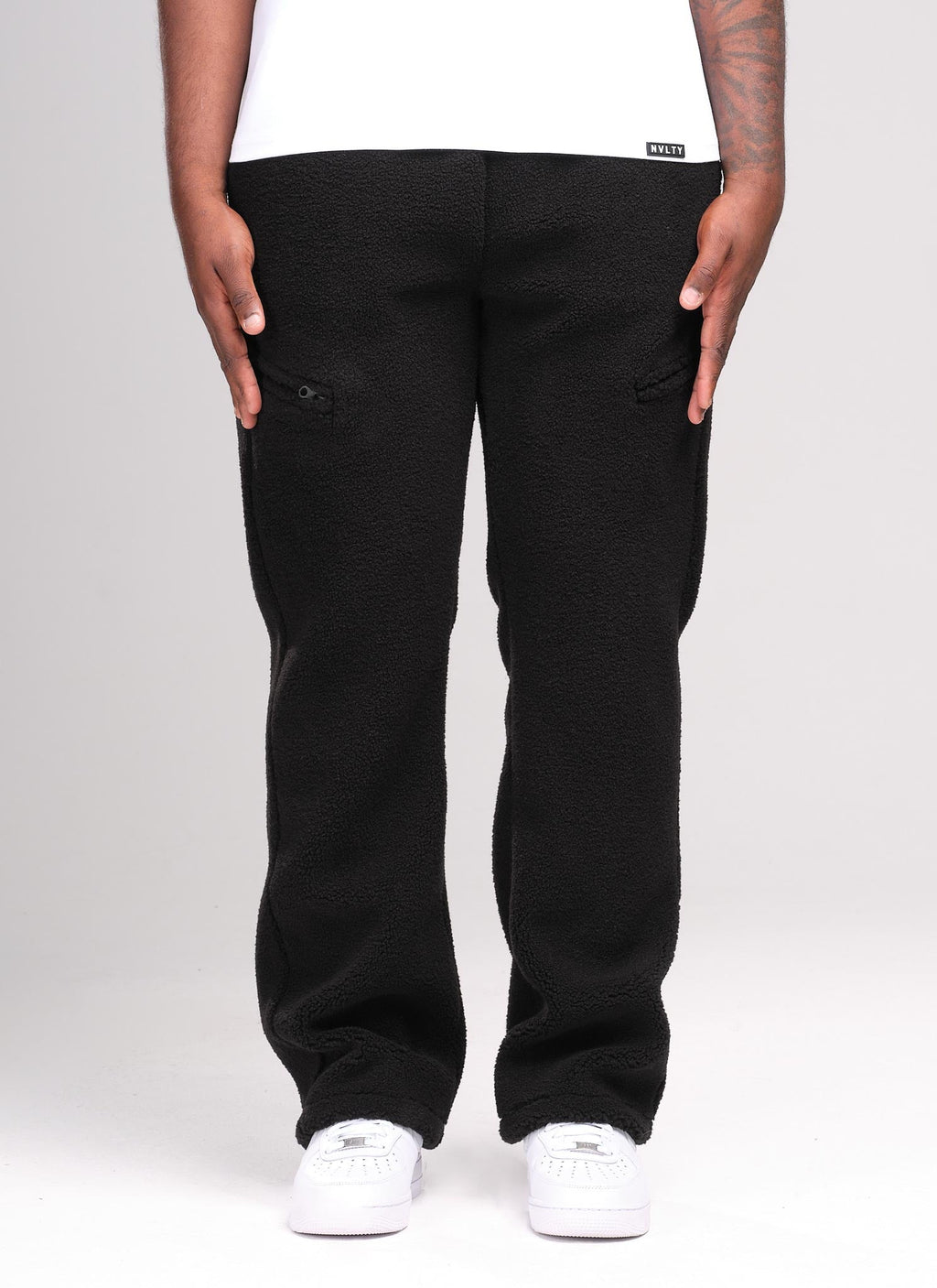 Sherpa Zip Joggers - Black – N V L T Y, LLC