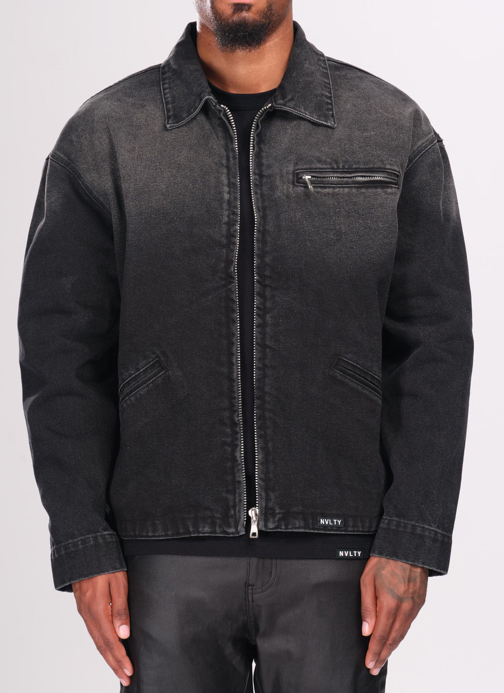 Vintage Deep Fade Denim Jacket - Black – N V L T Y, LLC
