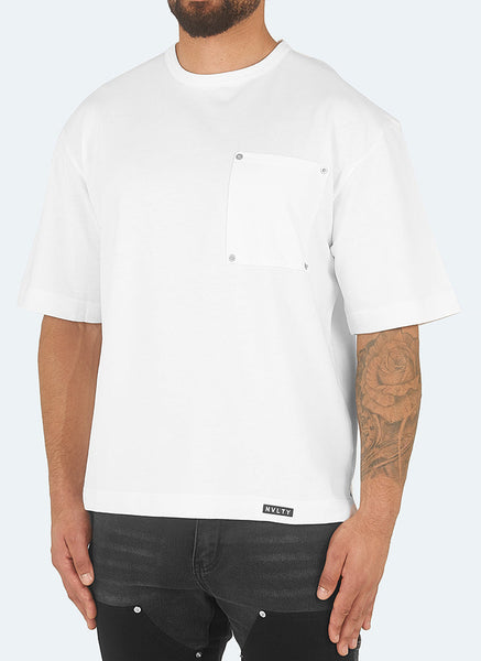 Heavyweight Boxy Rivet T-Shirt - White – US - N V L T Y