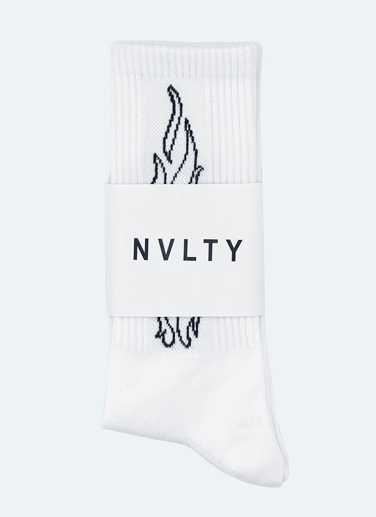 Flame Socks - White – US - N V L T Y