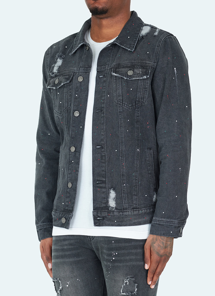 Paint Denim Jacket - Grey – US - N V L T Y